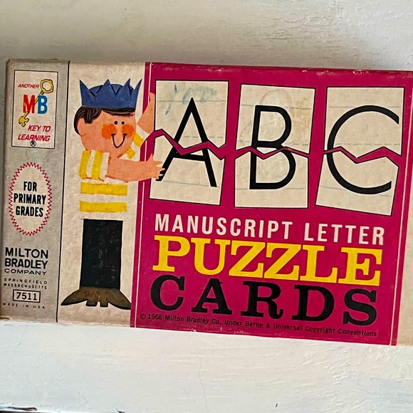 milton bradley | Toys | Vintage Flash Cards Puzzle Cards Homeschool ...